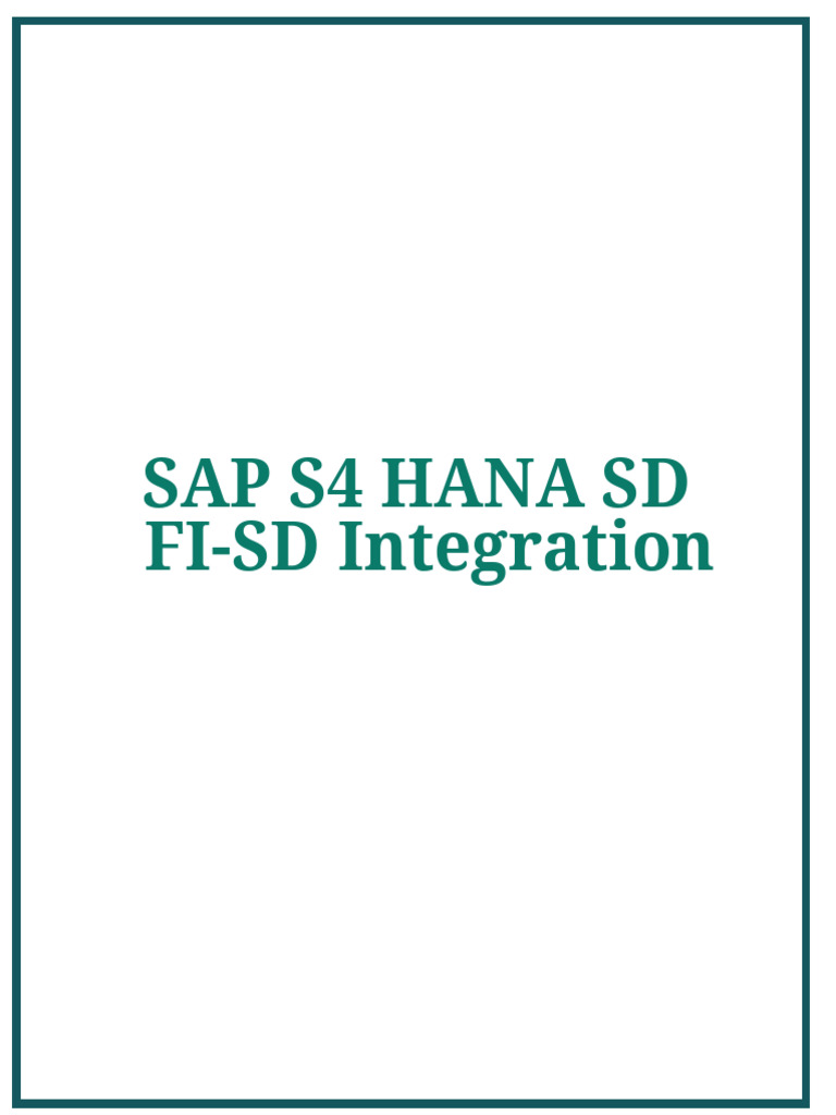 SAP S4 HANA - FI-SD Integration | PDF | Invoice | Debits And Credits