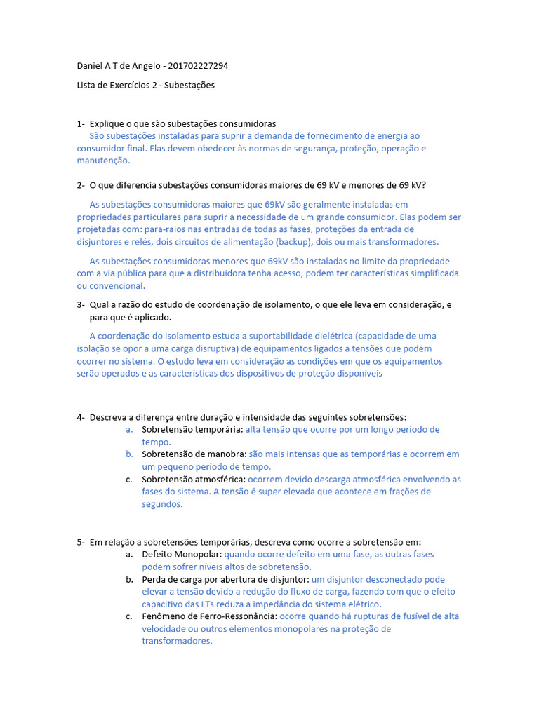 Lista de Exercicios 2 | PDF | Transformador | Eletricidade
