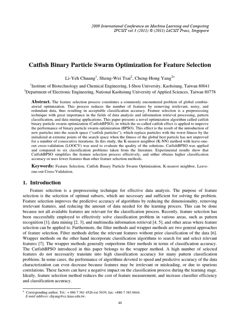 Boolean Binary Particle Swarm Optimization For Fea Pdf Mathematical