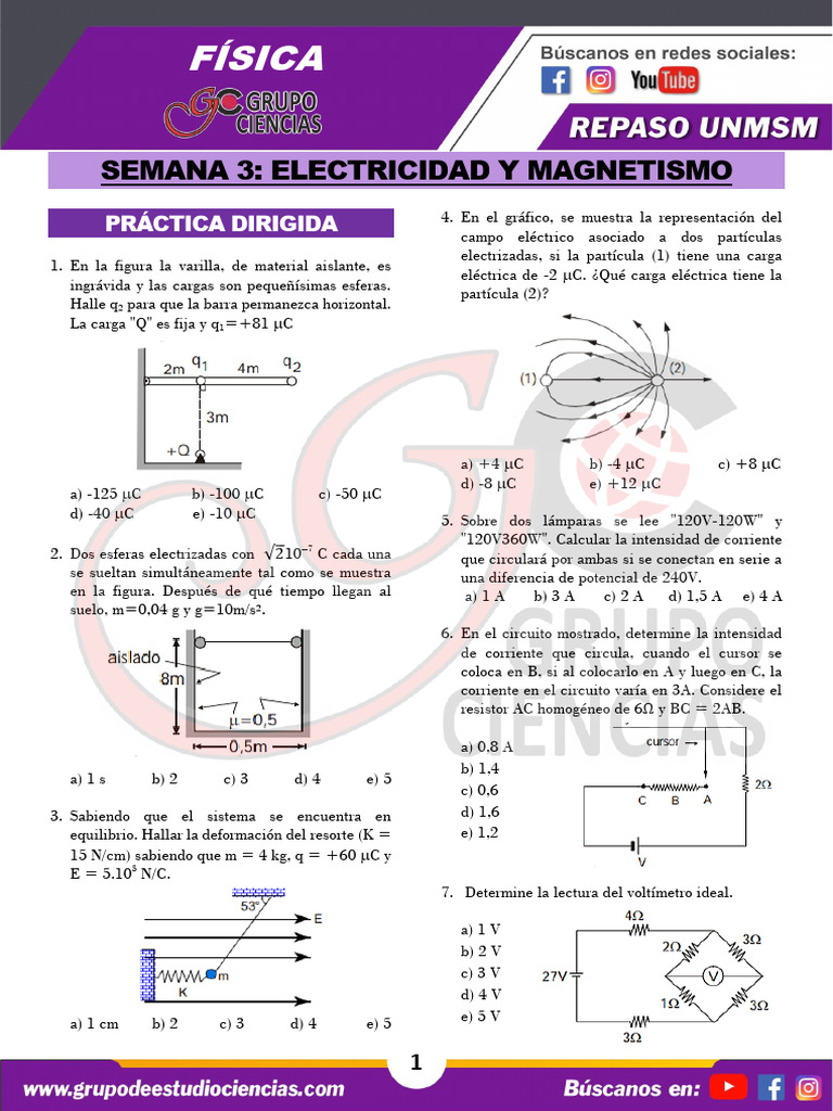 Semana 3 - Física | PDF | Corriente eléctrica | Inductor