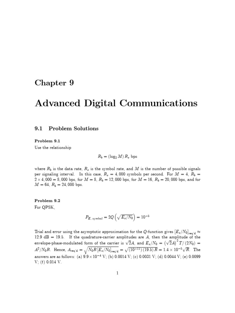 Advanced Digital Communications Problems | PDF | Telecommunications ...