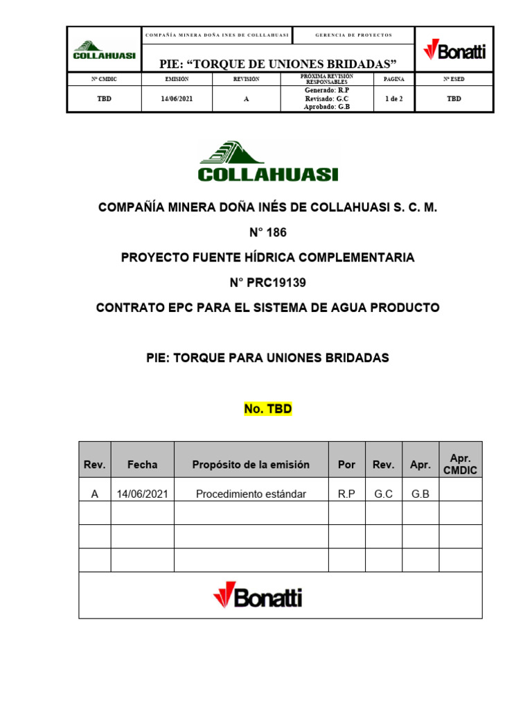 PIE - Torque de Uniones Bridadas | PDF