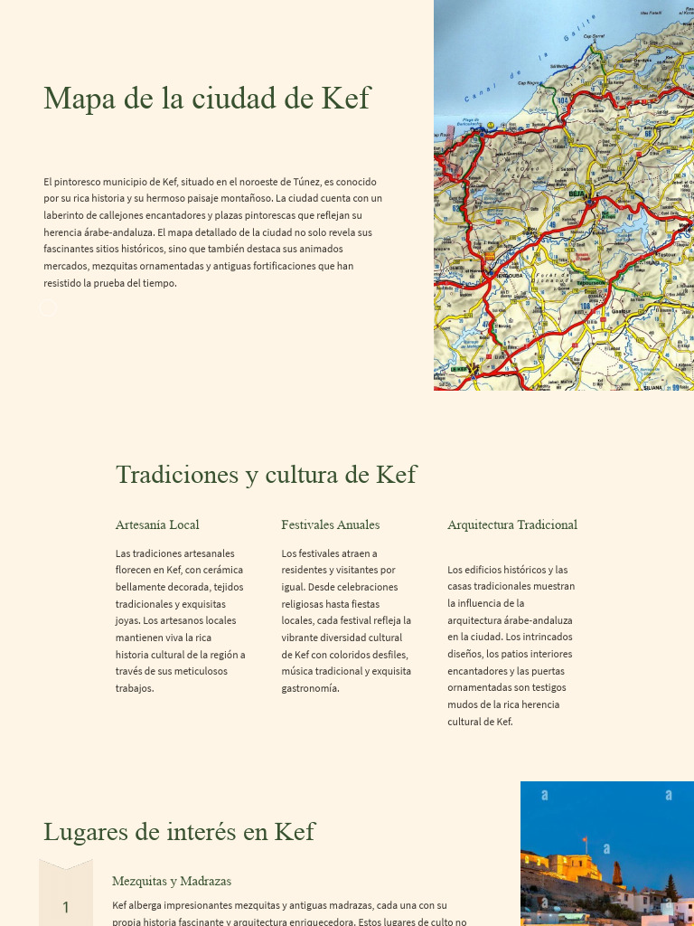 Mapa de La Ciudad de Kef | PDF | Mezquita | Túnez