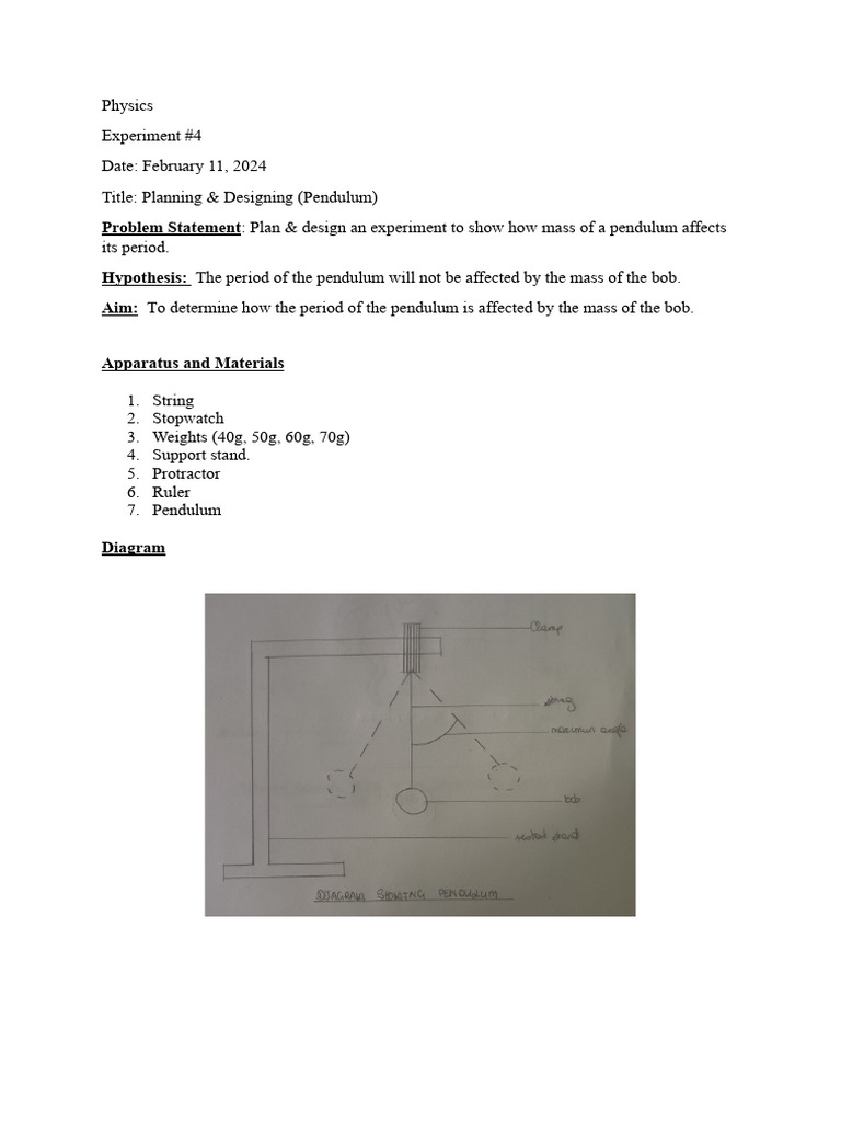 Physics 4 | PDF | Pendulum | Mass