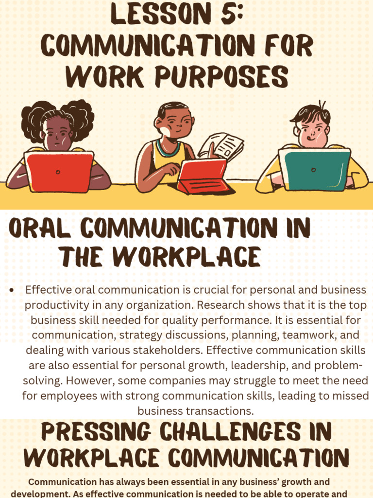 Lesson 5 Communication For Work Purposes | PDF | Résumé | Communication
