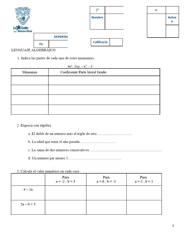 23-24 Repaso 2 EV | PDF | Ecuaciones | Matemáticas