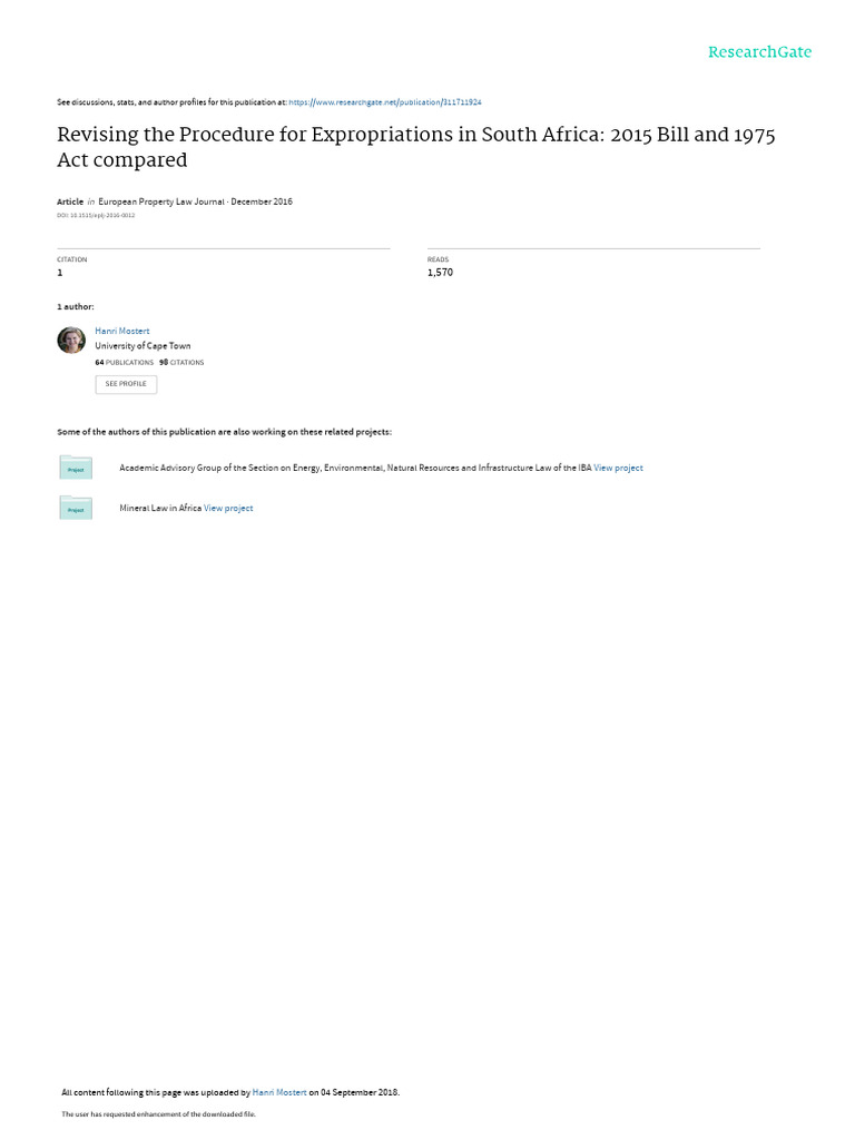 Revising The Procedure For Expropriations in South | PDF | Justice ...