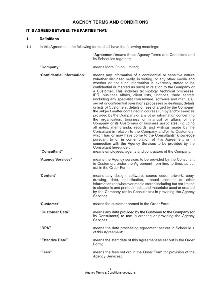 Proposal - Agency T&Cs contoh | PDF | Tort | Legal Liability