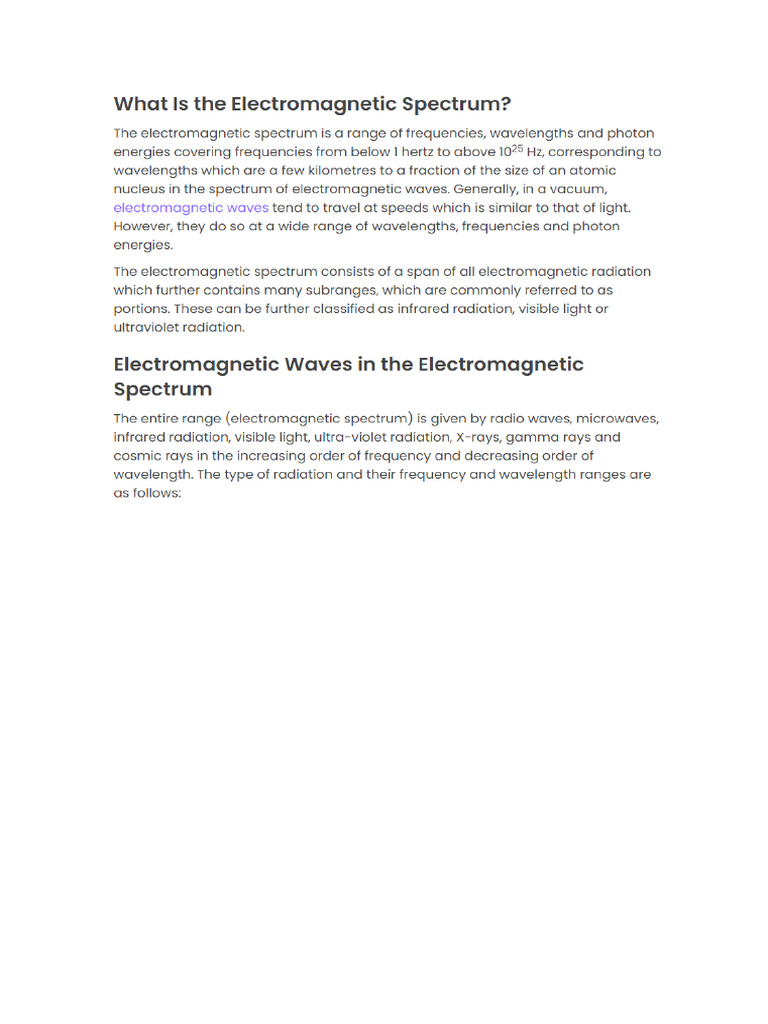 Electromagnetic Spectrum | PDF
