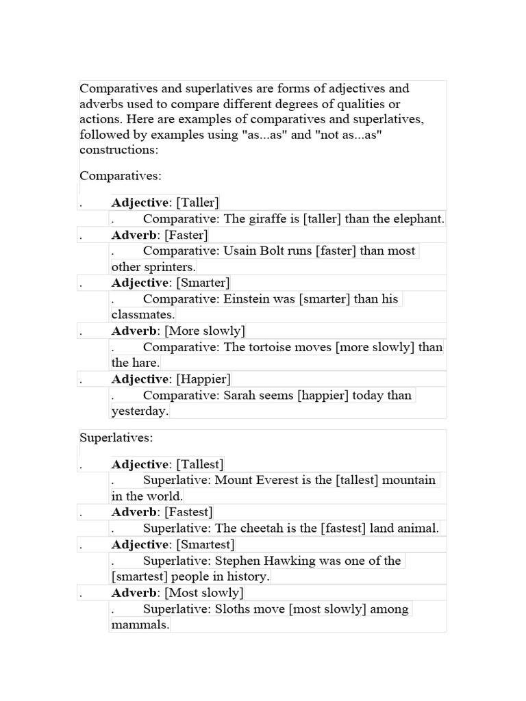 Comparatives and Superlatives Are Forms | PDF