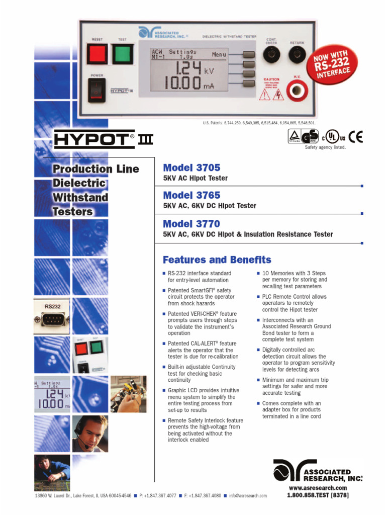 HYPOT III Model 3765 | PDF | Alternating Current | High Voltage