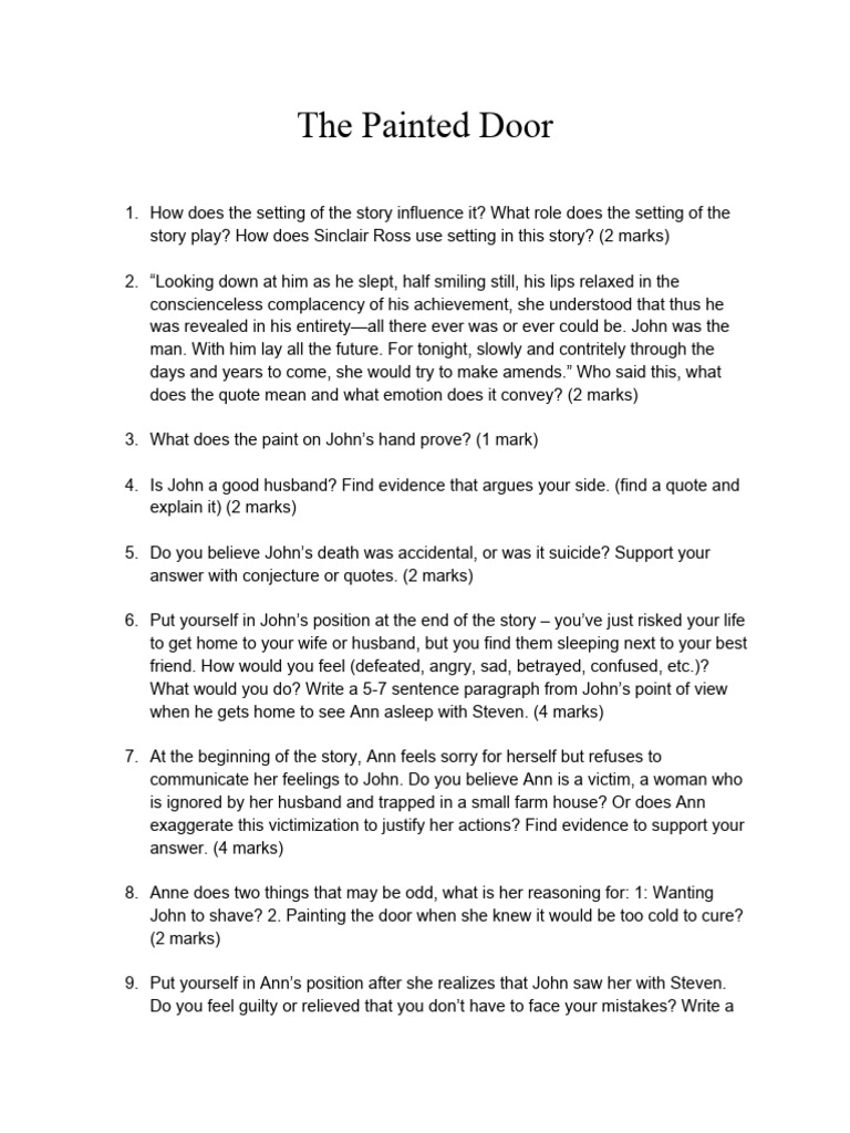 the painted door qs | PDF