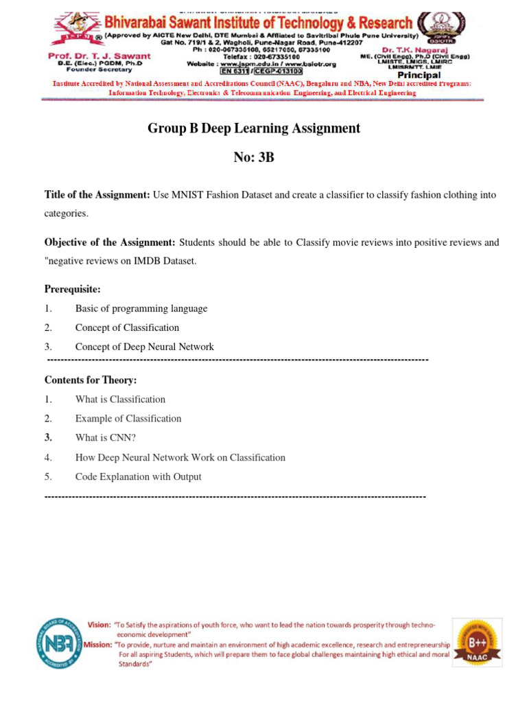 Group B Deep Learning Assignment No: 3B: Categories | Download Free PDF | Artificial Neural ...