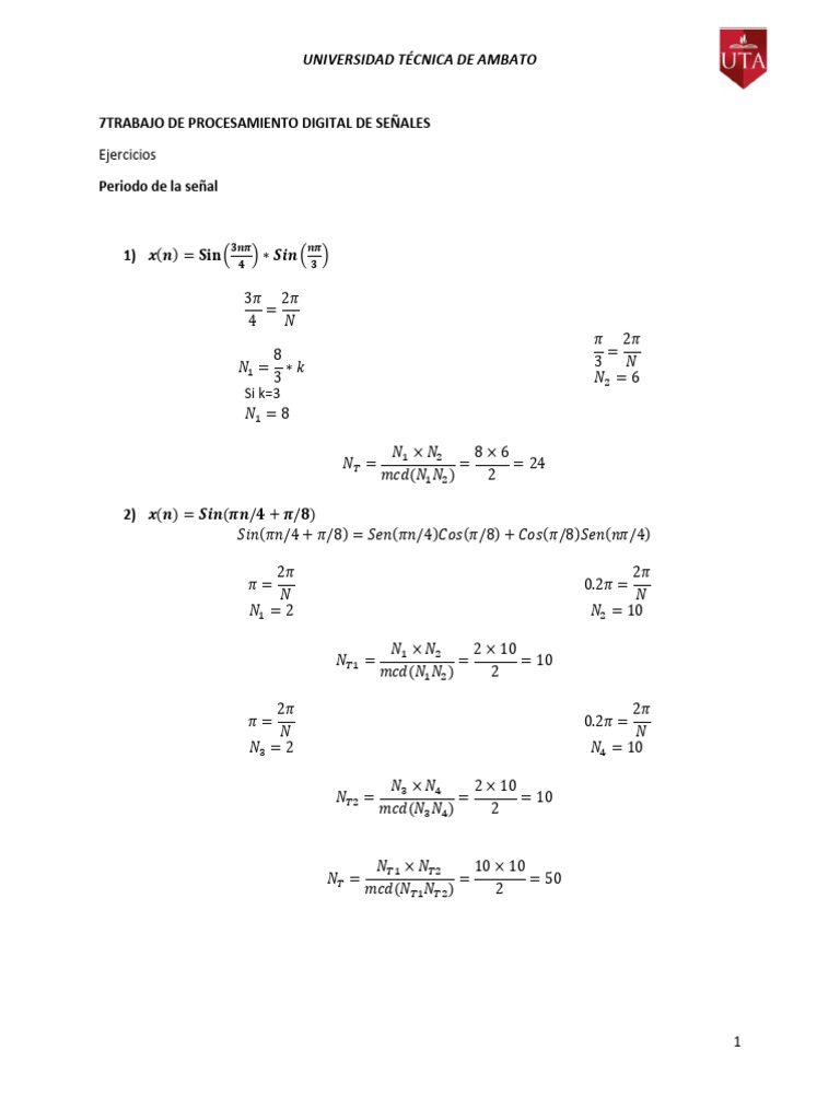 DSP Ejercicios Varios.pdf | PDF