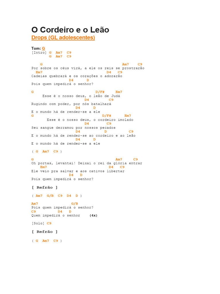 O Cordeiro e o Leão | PDF