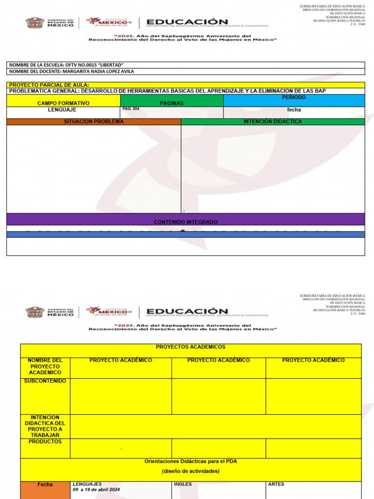 Formato de Planeacion Pract | PDF | Educación primaria | Aprendizaje