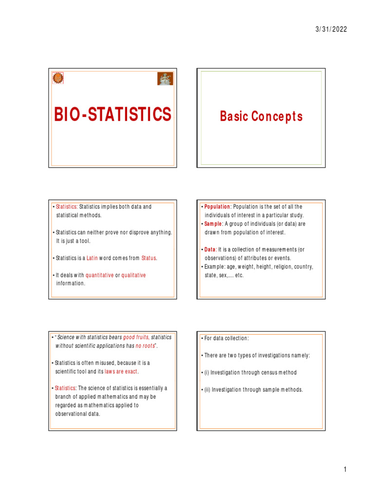 Understanding Biostatistics Basics | PDF | Level Of Measurement ...