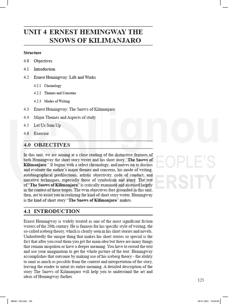 Unit-4 | PDF | Ernest Hemingway