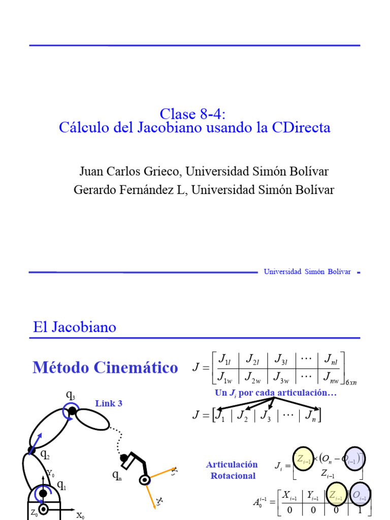 Clase 8-4 Cálculo Del Jacobiano Usando La CDirecta | PDF