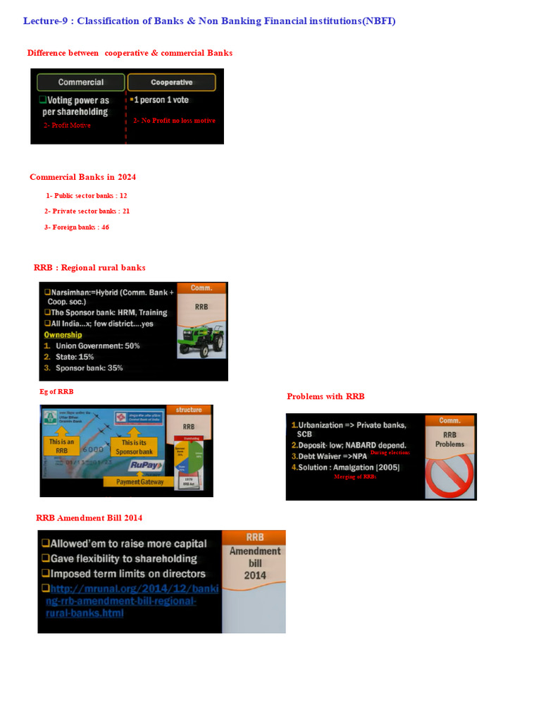 Classification of Banks and NBFIs Explained | PDF | United States ...