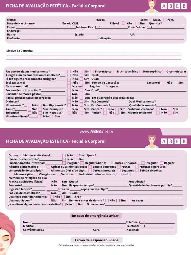 Super Ficha de Avaliação ABEB | PDF | Especialidades médicas | Medicina ...