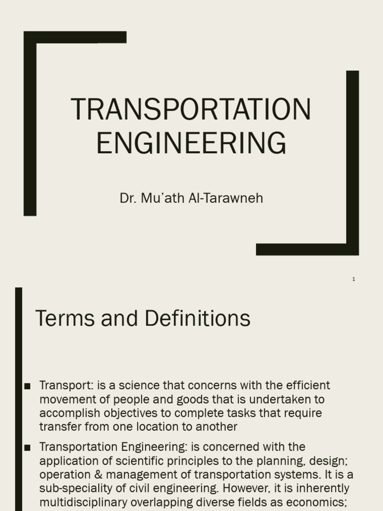 Transportation Engineering Basics | PDF | Transport | Public Transport