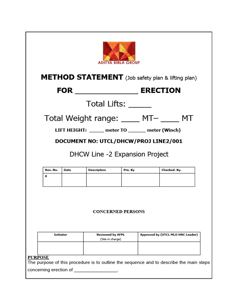 Work Method Statment For Lifting With Winch Machine | PDF | Rope ...