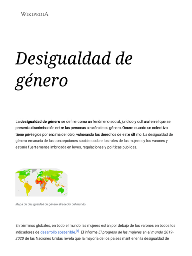 Desigualdad de Género Global | PDF | Estudios de género | Desigualdad ...