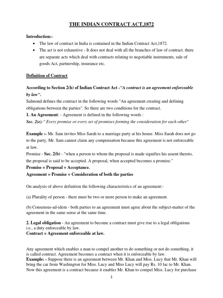 BELAB Unit-3 (INDIAN CONTRACT ACT, 1872) | PDF | Offer And Acceptance ...
