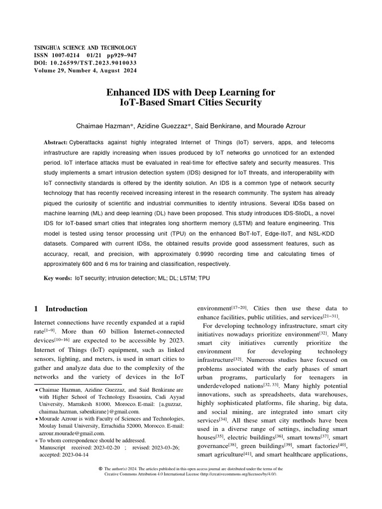 Enhanced_IDS_with_Deep_Learning_for_IoT-Based_Smart_Cities_Security | PDF | Internet Of Things ...