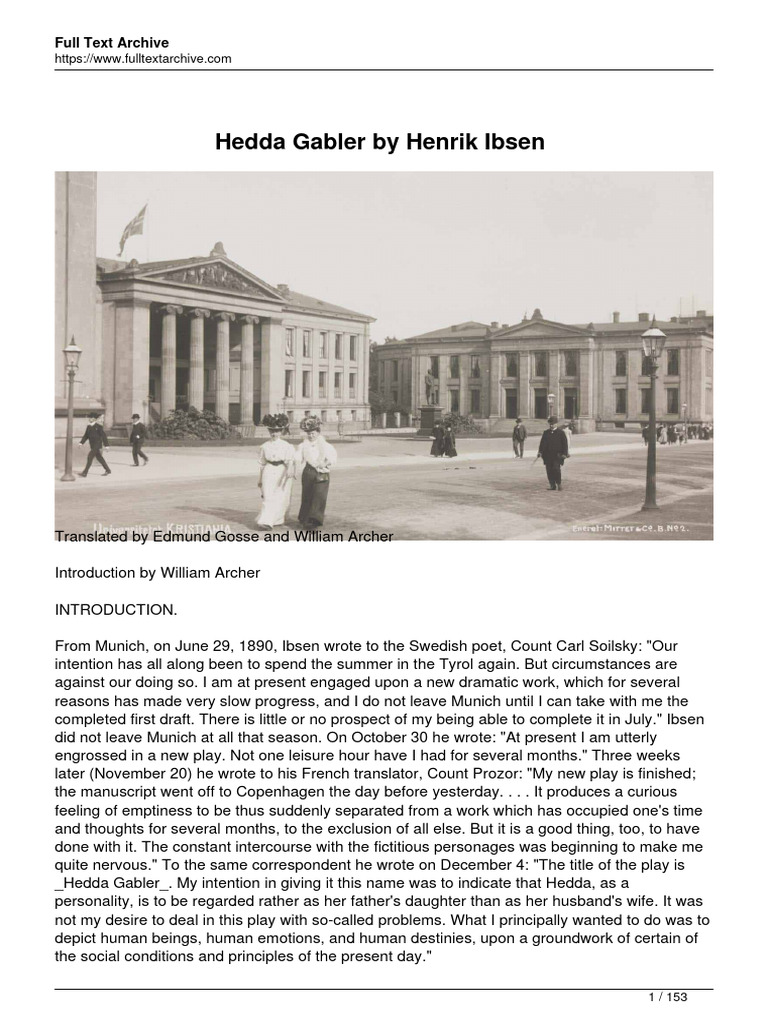 Hedda Gabler | PDF | Henrik Ibsen | Dionysus