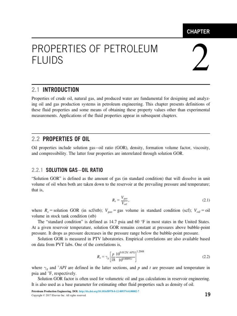 Chapter 2 Properties of Petroleum Flui 2017 Petroleum Production ...