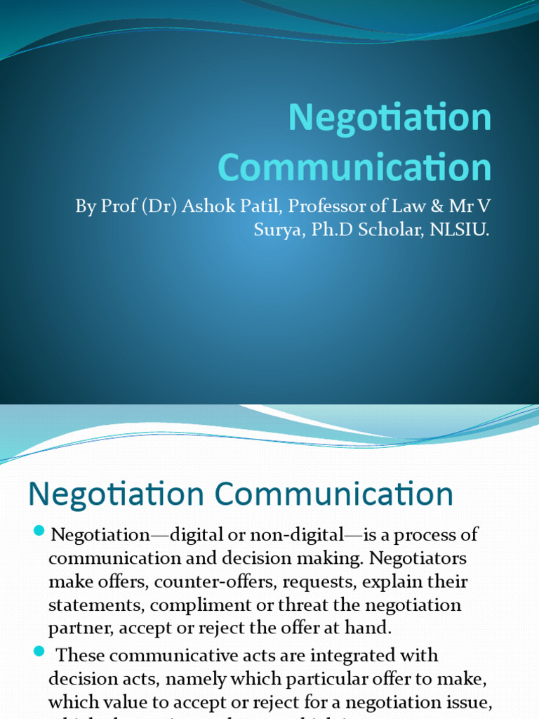 Negotiation Communication | PDF | Negotiation | Communication