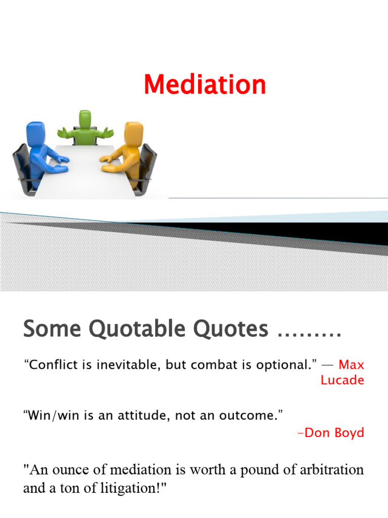 Mediation | PDF | Mediation | Negotiation