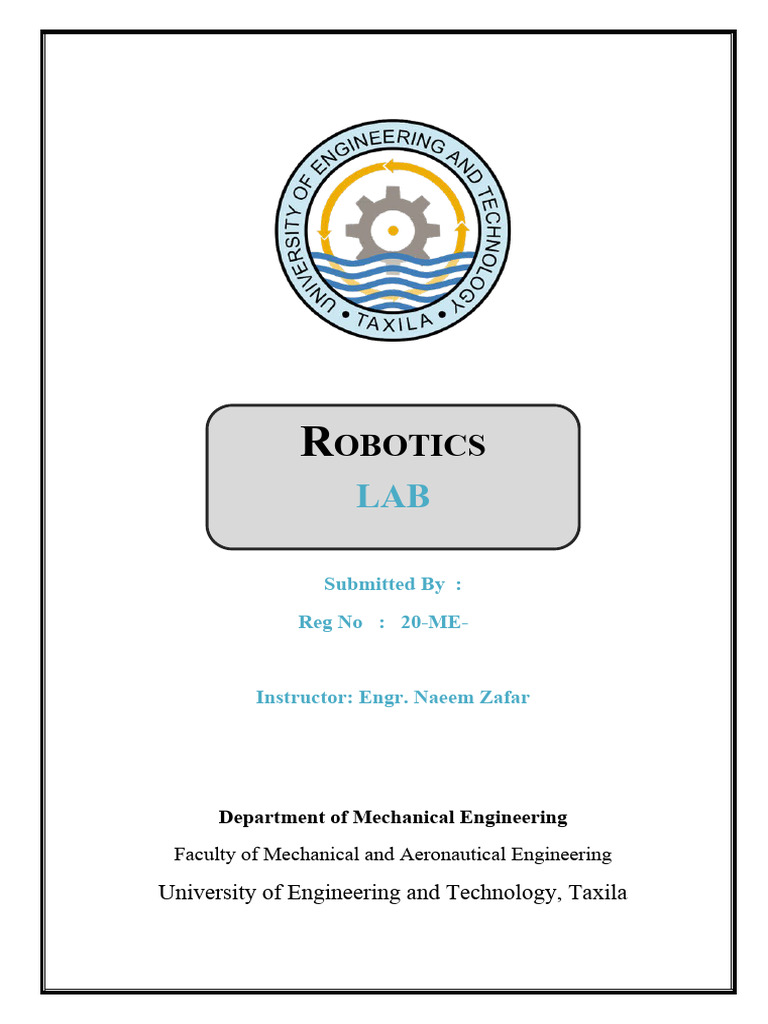 Lab Manual, Robotics | PDF | Matlab | Matrix (Mathematics) Lab Manual, Robotics | PDF | Matlab | Matrix (Mathematics)