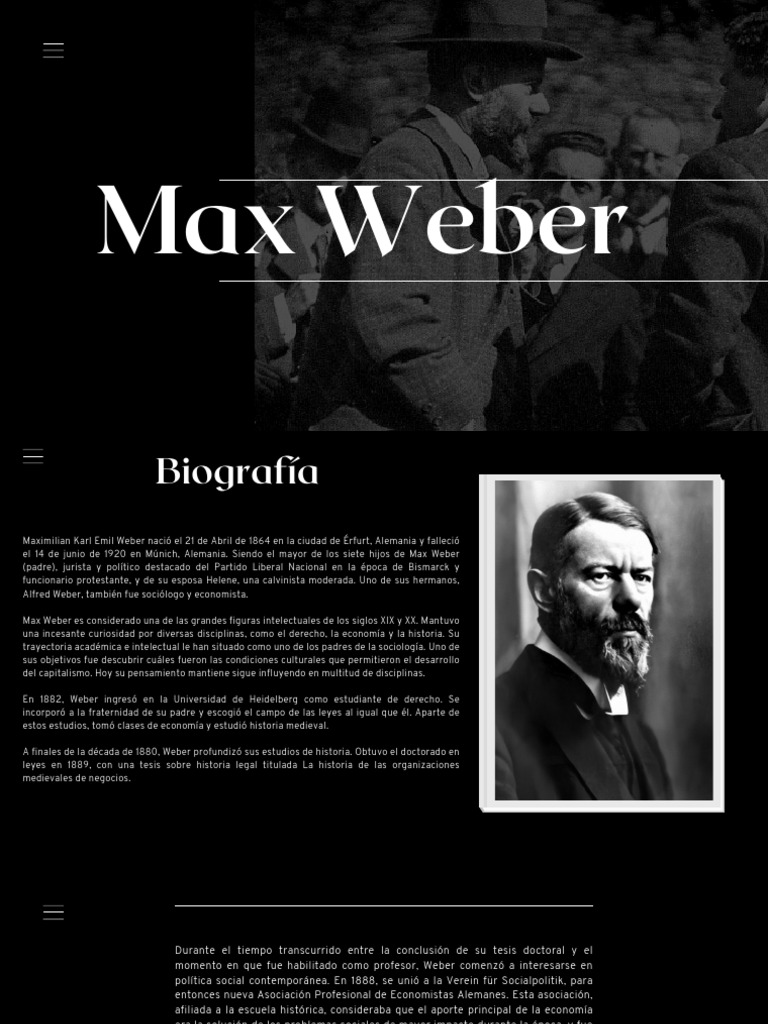 Biografía y legado de Max Weber | PDF | Max Weber | Sociología