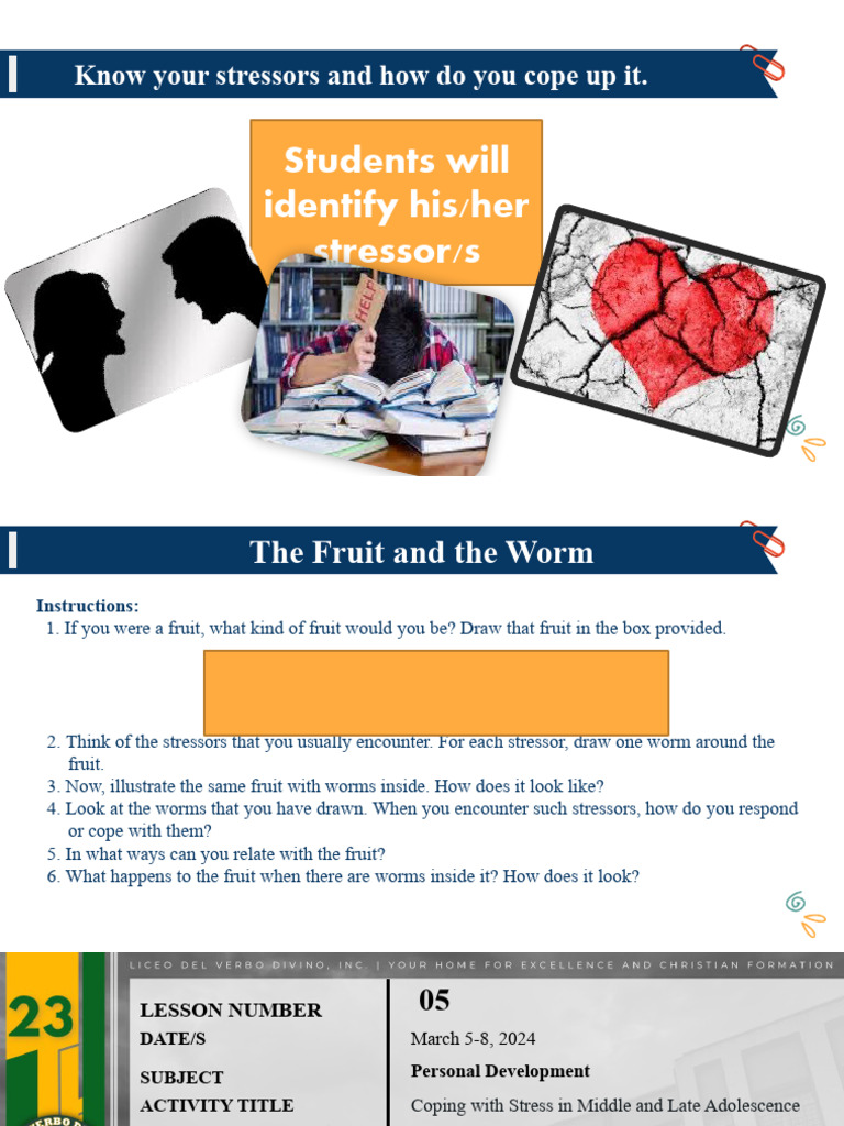 PER DEV Lesson 5 Coping With Stress in Middle and Late Adolescence ...