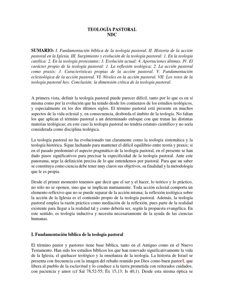 Teología Pastoral: Fundamentos y Retos | PDF | Iglesia Católica | Jesús