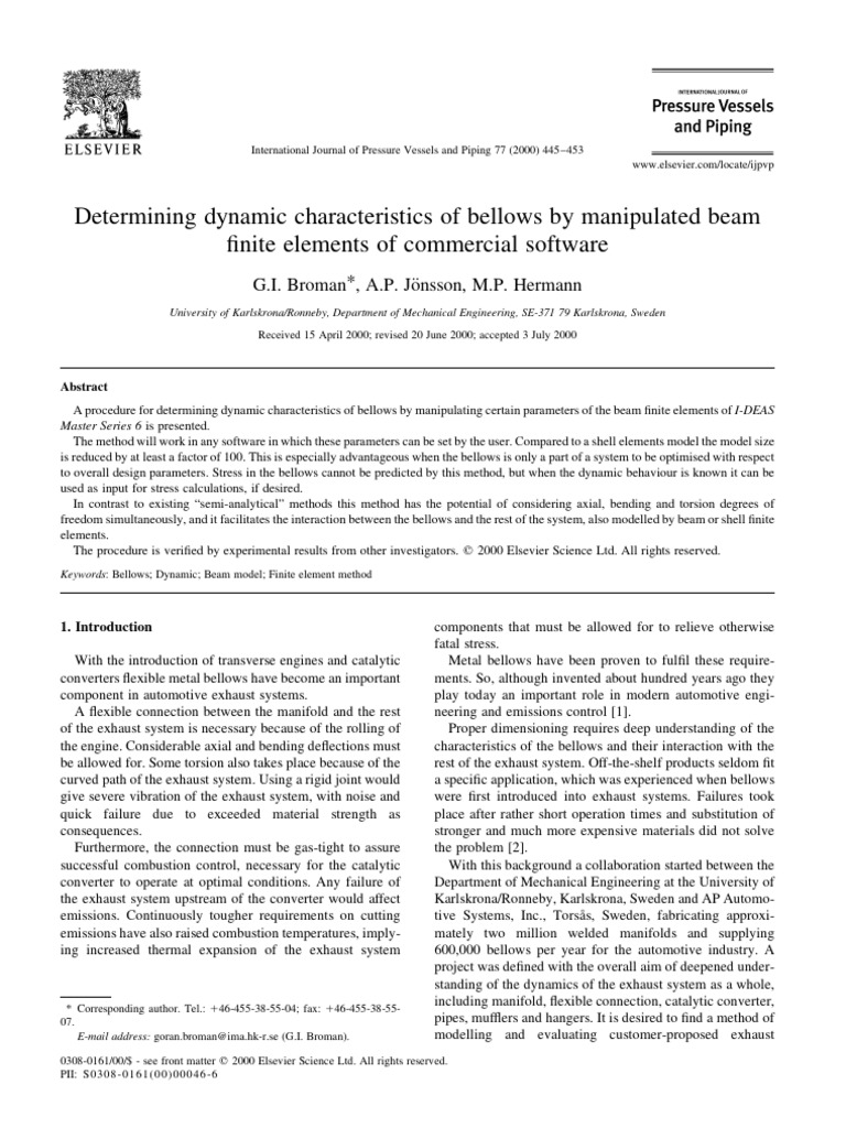 Bellow Using Fem | PDF | Bending | Classical Mechanics