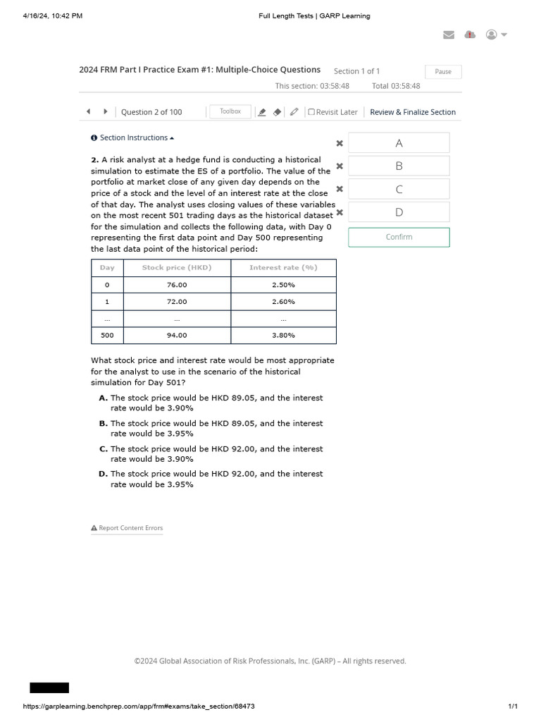 FRM Questions | PDF | Futures Contract | Option (Finance)