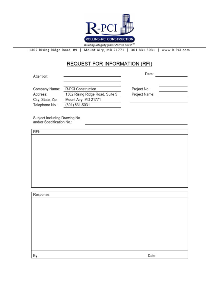 RFI Template - MD | PDF | Business