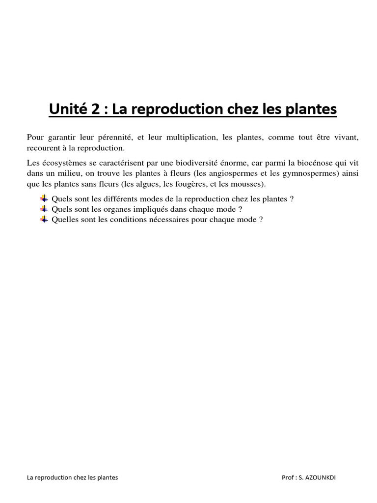 Reproduction sexuée des angiospermes | PDF | Graine | Fleurs