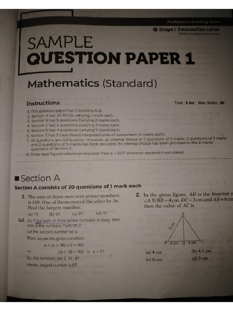 Sample Paper of Maths | PDF