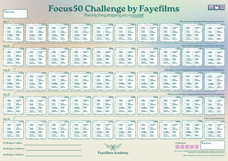 Focus50 Challenge by Fayefilms | PDF