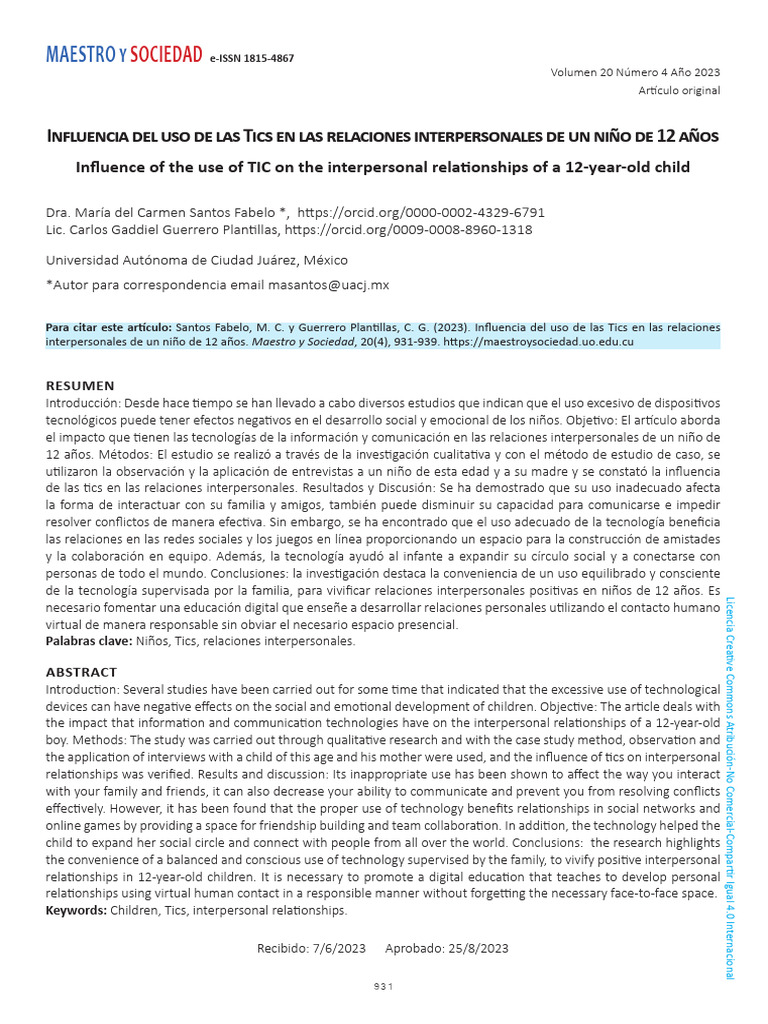 Influencia de Las TICS....... | PDF | Tecnología de información y comunicaciones | Adolescencia