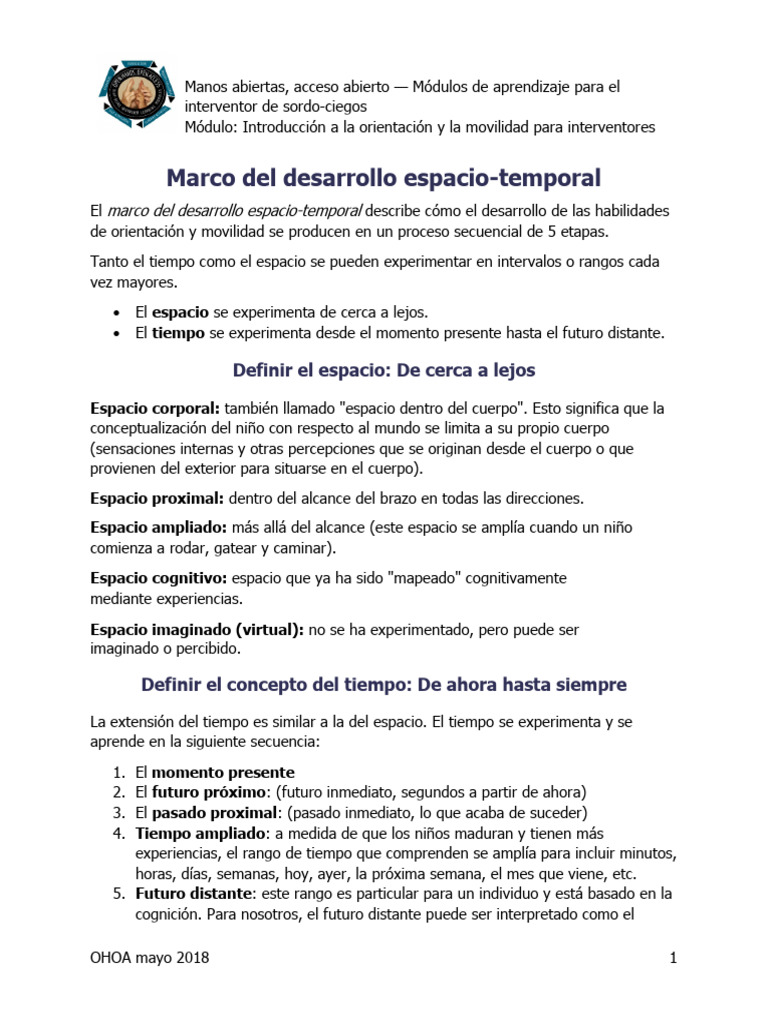 Marco Del Desarrollo Espacio Temporal (1) | PDF | Percepción | Cognición