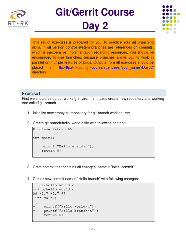 ExerciseDay02 | PDF | Version Control | Computer Engineering