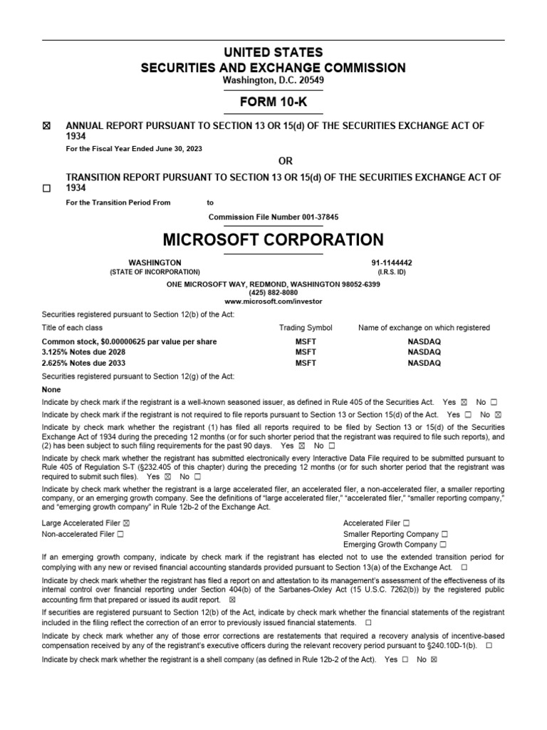 MSFT Fy23q4 10K | PDF | Cloud Computing | Microsoft Azure