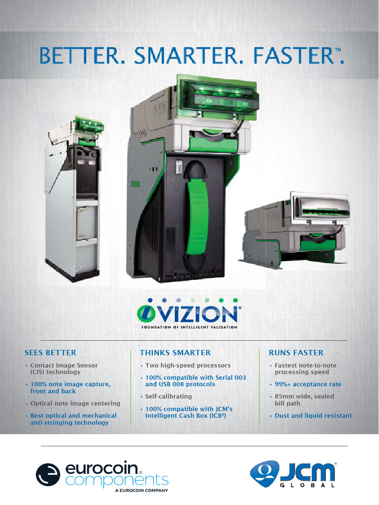 JCM Global Ivizion 1 | PDF | Banknote | Automated Teller Machine