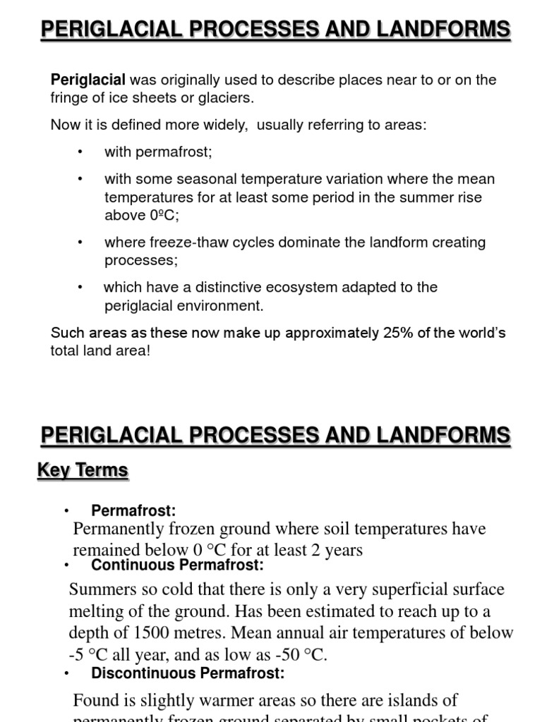 Periglaciation Areas | PDF | Geology | Geomorphology